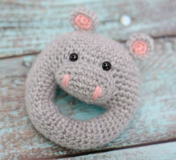 Crochet Hippo Rattle - Crochet 365 Knit Too