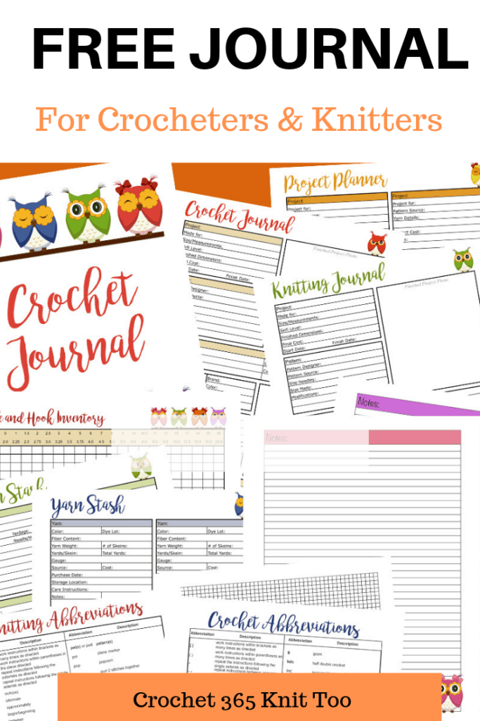 Free Crochet And Knit Journal Crochet 365 Knit Too