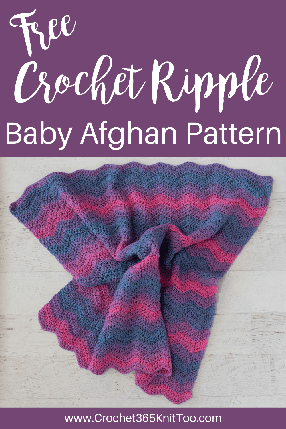 Oh Darling Crochet Ripple Baby Blanket - Crochet 365 Knit Too